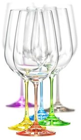 Crystalex - Bohemia Crystal Crystalex sklenice na červené víno Viola Rainbow 550 ml, 6 ks (mix barev)