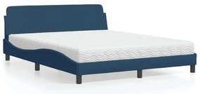 Postel s matrací Dover modrá 160 x 200 cm textil 3208430