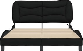 Rám postele s LED bez matrace Hvar černý 120x200 cm Látka 3213692