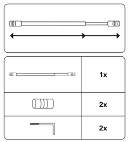 Vitrážní tyčka 10mm Válec 40-65cm, ušlechtilá ocel