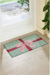 Rohožka s vánočním motivem z recyklovaného plastu 40x70 cm Red &amp; White Stripe Bow – Artsy Doormats