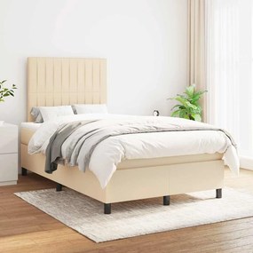 Box spring postel s matrací krémová 120x190 cm textil 3269900