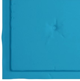 vidaXL Houpací křeslo s modrou poduškou masivní teak