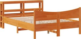 Rám postele s čelem voskově hnědý 150 x 200 cm masivní borovice 3306302