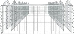 Klenutý gabion vyvýšený záhon 600x100x50 cm pozinkované železo 153552