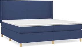 Box spring postel s matrací modrá 200x200 cm textil 3131863