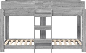 Patrová postel pro děti Šedá Sonoma 75 x 190 cm 3410544