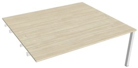 Dvojstůl pracovní řetězící rovný 180×160 cm - Hobis Uni USD 1800 R Dekor stolové desky: akát, Barva nohou: bílá