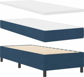 Postel s boxspringem s polštářem Modrá 190 x 90 cm textil 3341685