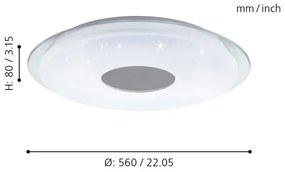 Eglo 98768 - LED RGB Stmívatelné stropní svítidlo LANCIANO-C LED/38W/230V + DO