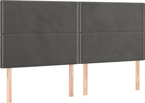 Box spring postel s matrací tmavě šedá 160x200 cm samet 3129160