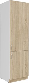 SARA | vysoká skříňka 60 DK-210 2F policová | 60 cm | bílá/dub sonoma