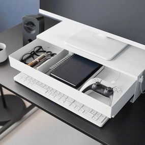 Bílý kovový stojan na monitor Tower – YAMAZAKI