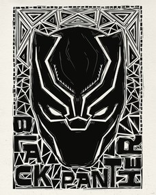 Komar Plakát Marvel Black Panther Lino-Cut Helmet 40 x 50 cm