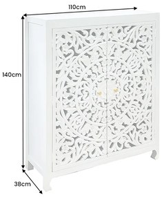 Massive home | Vysoká komoda MARRAKESCH 140cm bílé mangové dřevo
