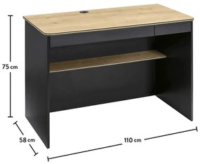 Malý psací stůl Sirius - dub černý/dub zlatý
