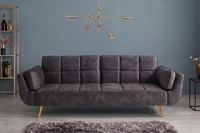 Designová rozkládací pohovka Bailey 215 cm tmavě šedý samet