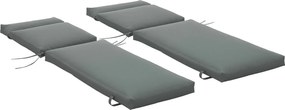 Outsunny Sada 2 polstrů na lehátka 196x55x8 cm, polstrovaný matrac pro zahradní židli, terasu, balkon, šedý | Aosom