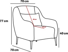 Křeslo Simena krémové/zlaté