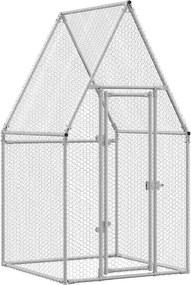 Klec pro kuřata stříbrná 100 x 100 x 190 cm pozinkovaná ocel 172549