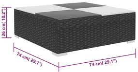 vidaXL Marketos 8dílná zahradní sedací souprava s poduškami polyratan černá