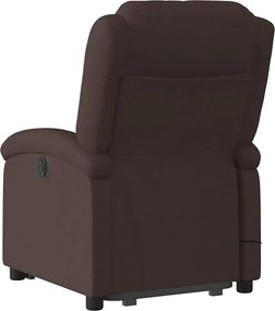 Elektrické zvedací masážní polohovací křeslo tmavě hnědé textil 3204205