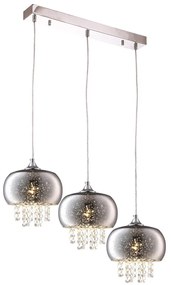 Závěsné svítidlo Starlight, 3x krystalky/chromové skleněné stínítko, ch