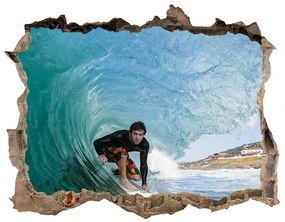 Wallmuralia Fototapeta díra na zeď 3D Surfař na vlně 95x64 cm
