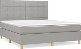 Box spring postel s matrací světle šedá 160 x 200 cm textil 3142345