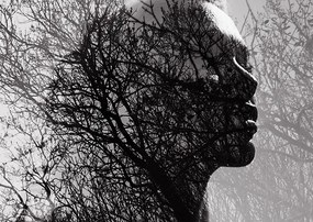 Malvis ® Obraz silueta dívky se vzorem stromu Velikost: 90x60 cm