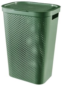 Zelený koš na prádlo Curver Infinity Hamper, 60 l