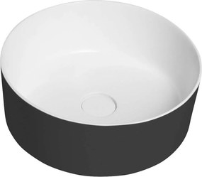 Sapho Thin - Umyvadlo na desku, průměr 38 cm, bez přepadu, bez otvoru pro baterii, matná bílá/carina WN548-41