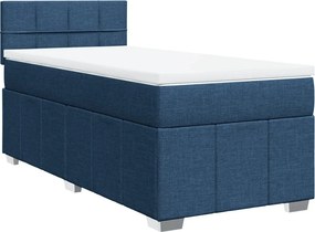 Box spring postel s matrací modrá 90x200 cm textil 3289257