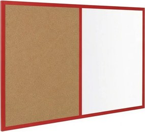 Toptabule.sk  Kombinovaná tabule v červeném dřevěném rámu COLOR 60x40 cm