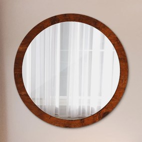 Kulaté dekorativní zrcadlo Přírodní dřevo fi 100 cm