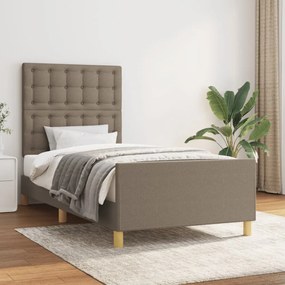 Rám postele s čelem taupe 90x190 cm textil