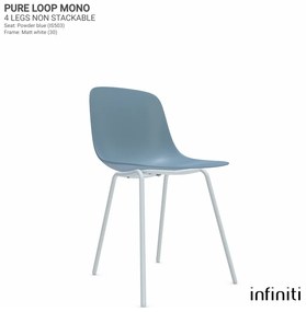 Židle Pure Loop Mono - nestohovatelná Barva kovové konstrukce: Matt white 30, Barva sedáku a opěradla z recyklovaného plastu: Powder blue IS503