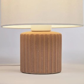 OnaDnes -20% Bílá látková stolní lampa Kave Home Eshe