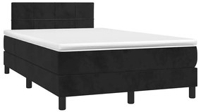 Box spring postel s matrací a LED černá 120 x 190 cm samet 3270155