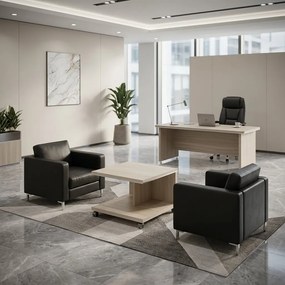 Konferenční stolek mobilní TopOffice 70 x 70 cm, akát světlý