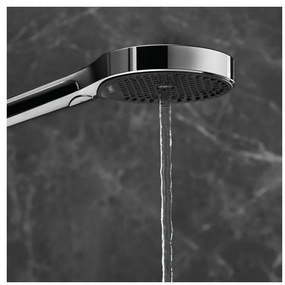 Hansgrohe Rainfinity, sprchová sada 130 3jet EcoSmart s tyčí 90 cm a poličkou na mýdlo, chromová, HAN-27672000
