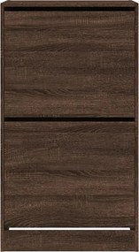 Botník se 2 výklopnými zásuvkami hnědý dub 60 x 42 x 108 cm 3214391