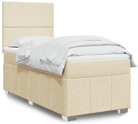 Box spring postel s matrací krémová 90x200 cm textil 3293849