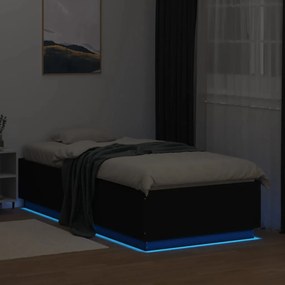 Rám postele s LED osvětlením černý 100x200 cm kompozitní dřevo 3209626