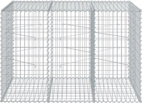 Gabionový koš s víkem 150 x 100 x 100 cm pozinkované železo 3295191