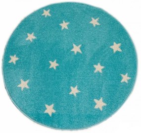 Dětský kulatý kusový koberec Funky Top STARF - modrý