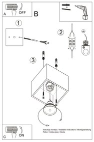 Sollux SL.0489 - Bodové svítidlo QUAD 1xGU10/10W/230V beton