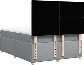 Box spring postel s matrací světle šedá 160 x 200 cm textil 3291338