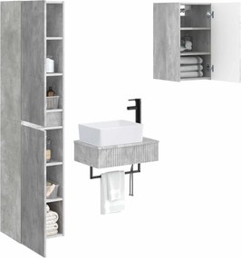 Sada koupelnového nábytku 3 ks Betonově šedá 33 x 34,5 x 160 cm 3406056