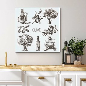 DUBLEZ | Dřevěný kuchyňský obraz - Olivy